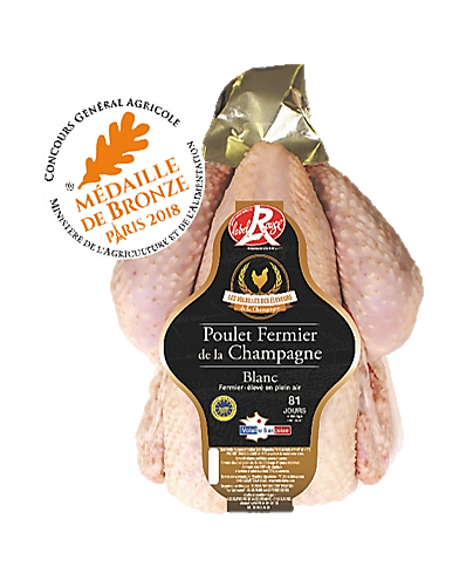Poulet fermier blanc & Médaille de bronze - Volailles Champenoises